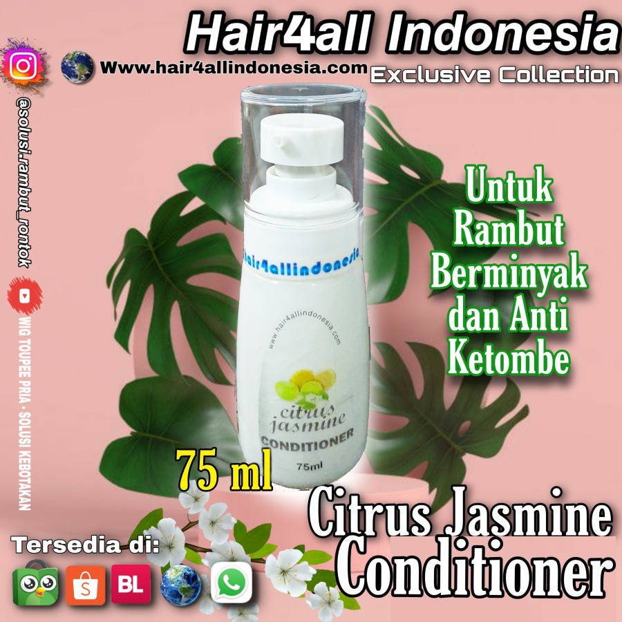 Jual CONDITIONER 75 ML CITRUS JASMINE RAMBUT ANTI KETOMBE WIG TOUPEE ( B066A ) | Shopee Indonesia