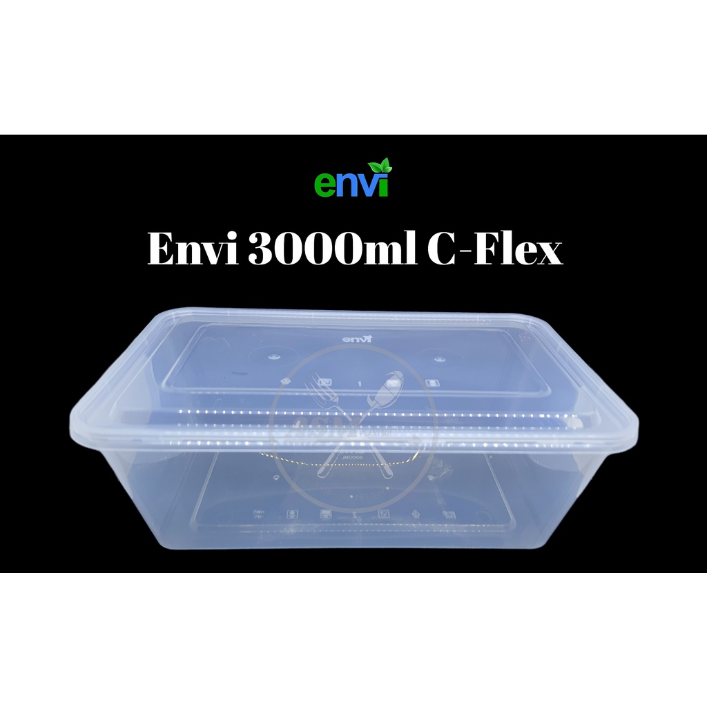 Jual Thinwall Envi 3000ml C-Flex / Food Container TAHAN PANAS DAN FREEZER 1 roll isi 25pcs ...