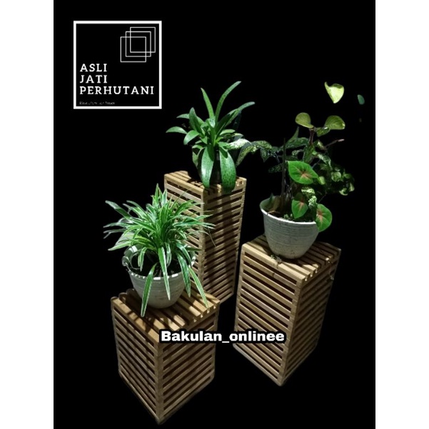Jual STANDING POT KAYU / RAK BUNGA KAYU / TATAKAN POT / KAYU JATI ...