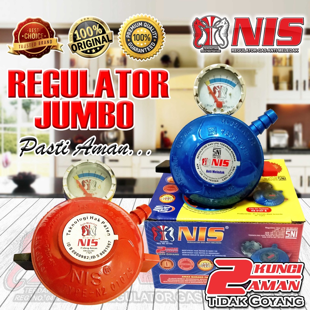 Jual Regulator Gas 2 Kunci (HEMAT Gas) Regulator Gas Jumbo Exclusive ...