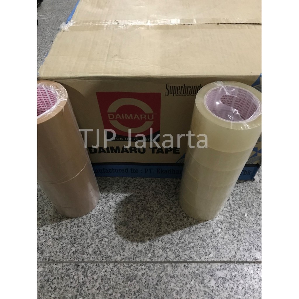Jual Lakban OPP Daimaru 2 inch / 48mm x 90 yard bening dan coklat | Shopee Indonesia