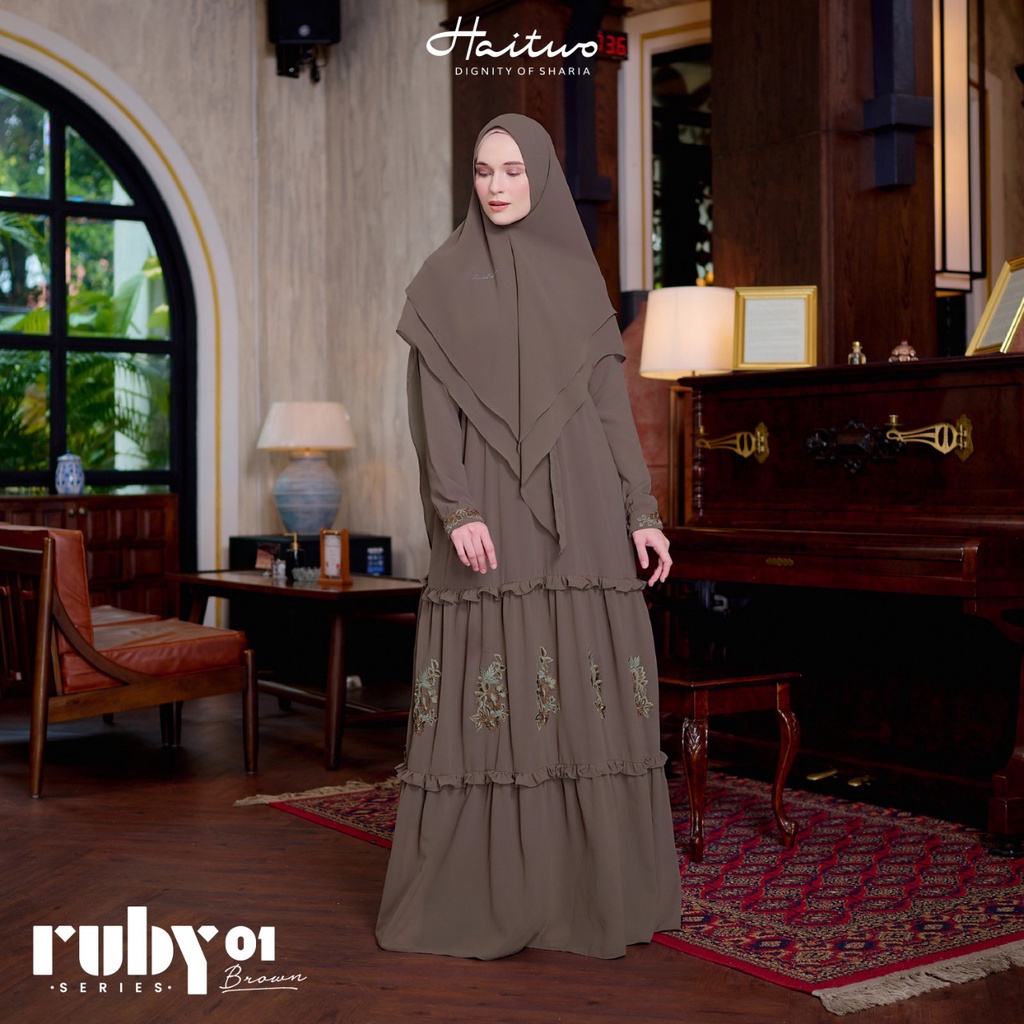 Jual Haitwo Gamis Series Ruby 01 Bahan Cerutty Baby Doll Dress ...