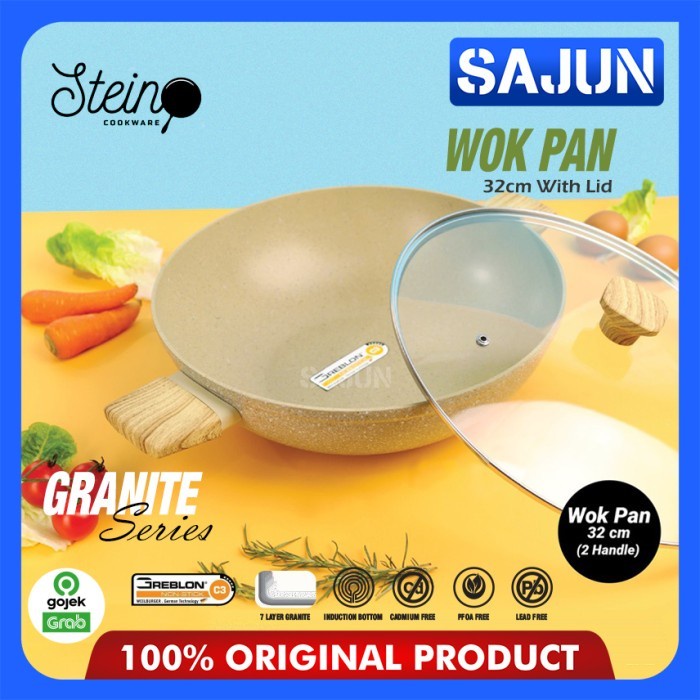 Jual STEIN PAKET CARRARA Granite Greblon Set Wok Pan 32cm & Sauce Pan ...