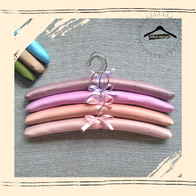 Jual Gantungan / Hanger Satin Dewasa / Hanger Busa Kain / Hanger Satin ...