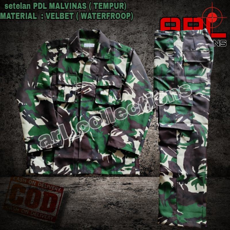Jual SETELAN PDL LORENG TNI MALVINAS/SETELAN PDL LORENG TEMPUR/BAJU SETELAN PDL VELBET ...