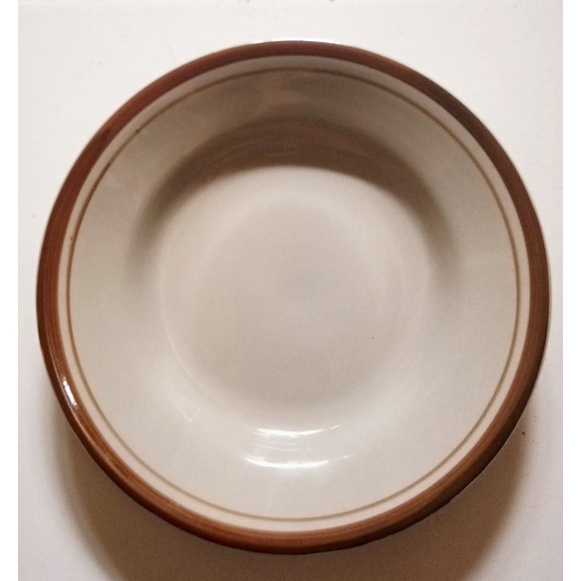 Jual HARGA SATUAN Piring Makan Keramik List Coklat Murah Ketoprak ...