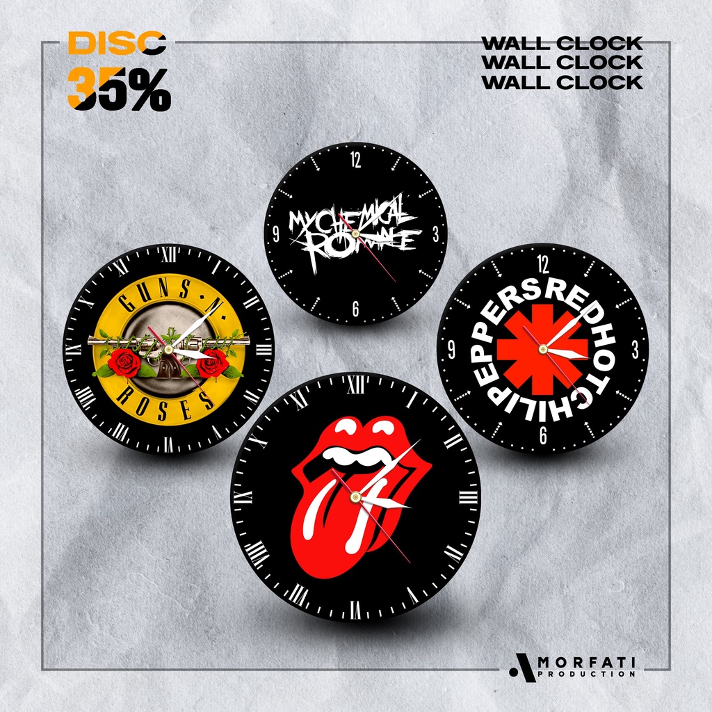Jual 30cm Jam Dinding Custom poster Band Rock Metal vintage retro ...
