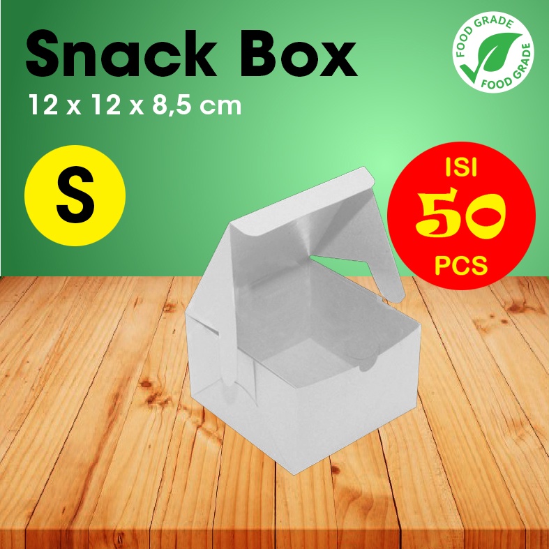 Jual Kotak Snack Box - Dus Katering Catering - Box Kue -PUTIH- 12x12x8 ...