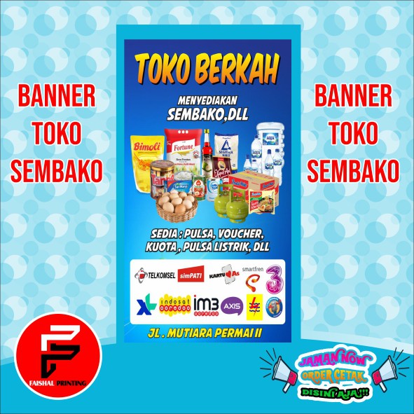 Jual banner toko sembako/spanduk warung sembako / banner ukuran 80 x ...