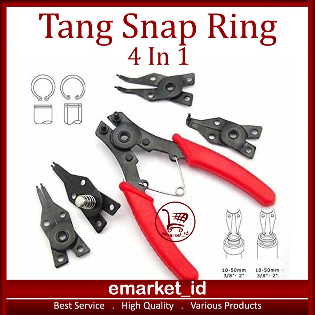 Jual Tang Snap Ring 4 in 1 / Circlip Tekan Buka Tutup Bengkok Snapring ...