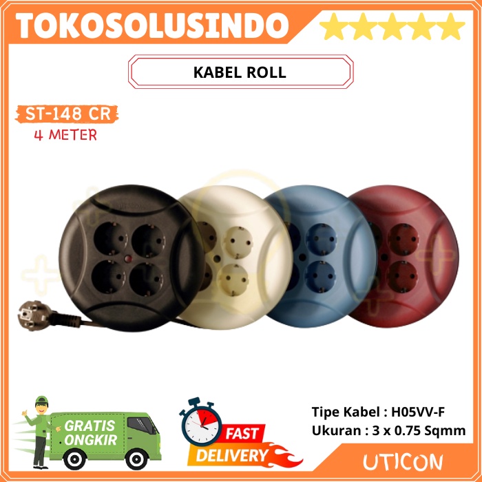 Jual Kabel Roll UTICON ST-148 CR- 4 meter (Dengan ARDE) Kabel Gulung ...