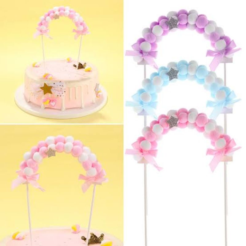 Jual Topper Cake / Kue Motif Pompom Arch Harga Per pcs | Shopee Indonesia