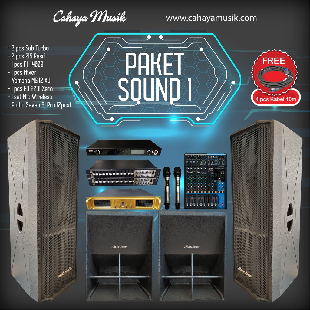 Jual paket soundsystem 1 sound system audio seven mixer yamaha | Shopee ...