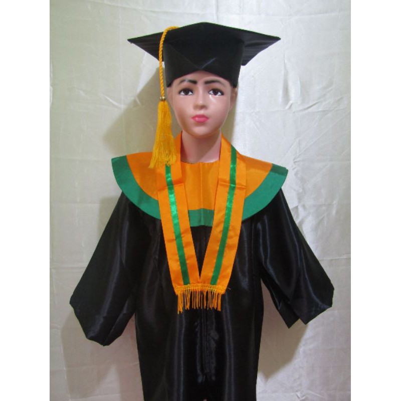 Jual Seragam Toga Wisuda Anak TK Paud Kuning Emas Hijau Original 100% ...