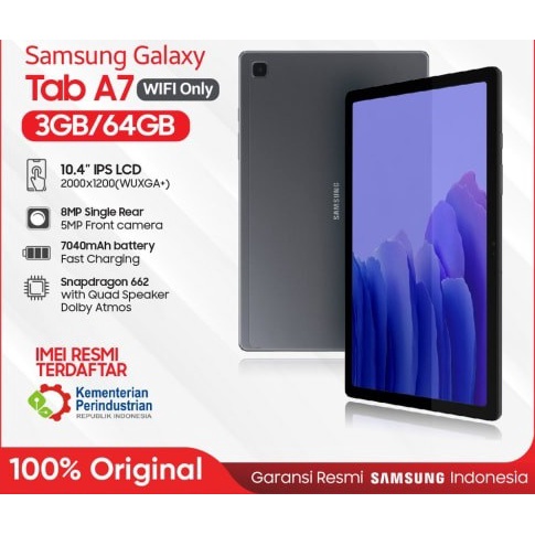 Jual Samsung Galaxy Tab A7 LTE Wifi RAM 3/64 GB 10 Inch 3/32 GB Garansi Resmi SEIN | Shopee ...