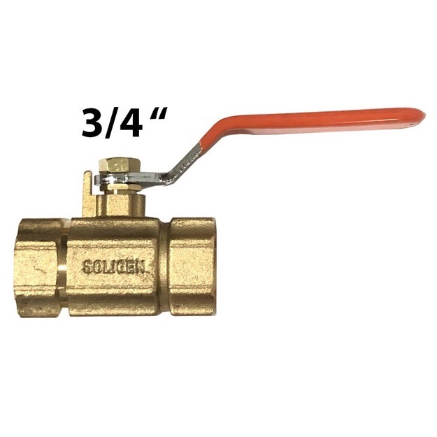 Jual Stop Kran Ball Valve Kuningan SOLIGEN 1/2" 3/4" 1" Inch | Shopee Indonesia
