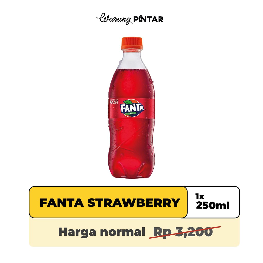 Jual Minuman Soda FANTA Strawberry Botol PET 250ml (1 Botol) | Shopee ...