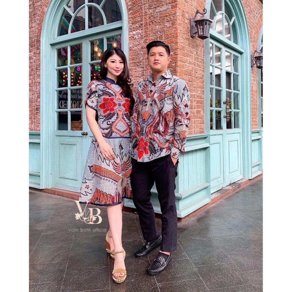 Jual Dress Batik Kamboja Biru 893 | Shopee Indonesia