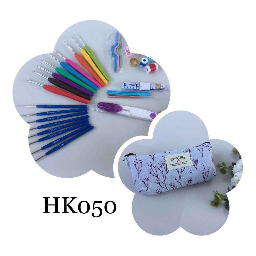 Jual Alat Rajut Hakpen Rajut Crochet Hook set Pouch Kanvas Lifestyle ...