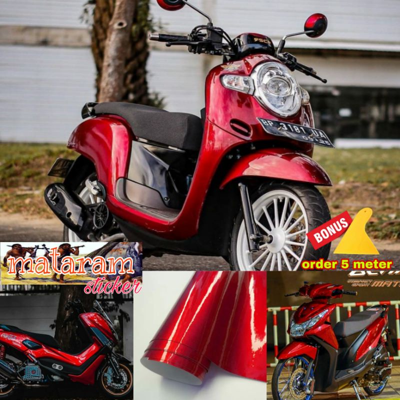 Jual STIKER SKOTLET MOTOR WARNA MERAH CANDY / STIKER MOTOR WARNA MERAH ...