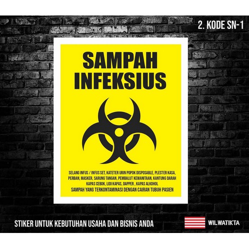 Jual Stiker rumah sakit sticker label tong sampah medis infeksius ( Min ...