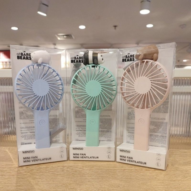 Jual Miniso X We Bare Bear Mini Fan Kipas Angin Portable | Shopee Indonesia