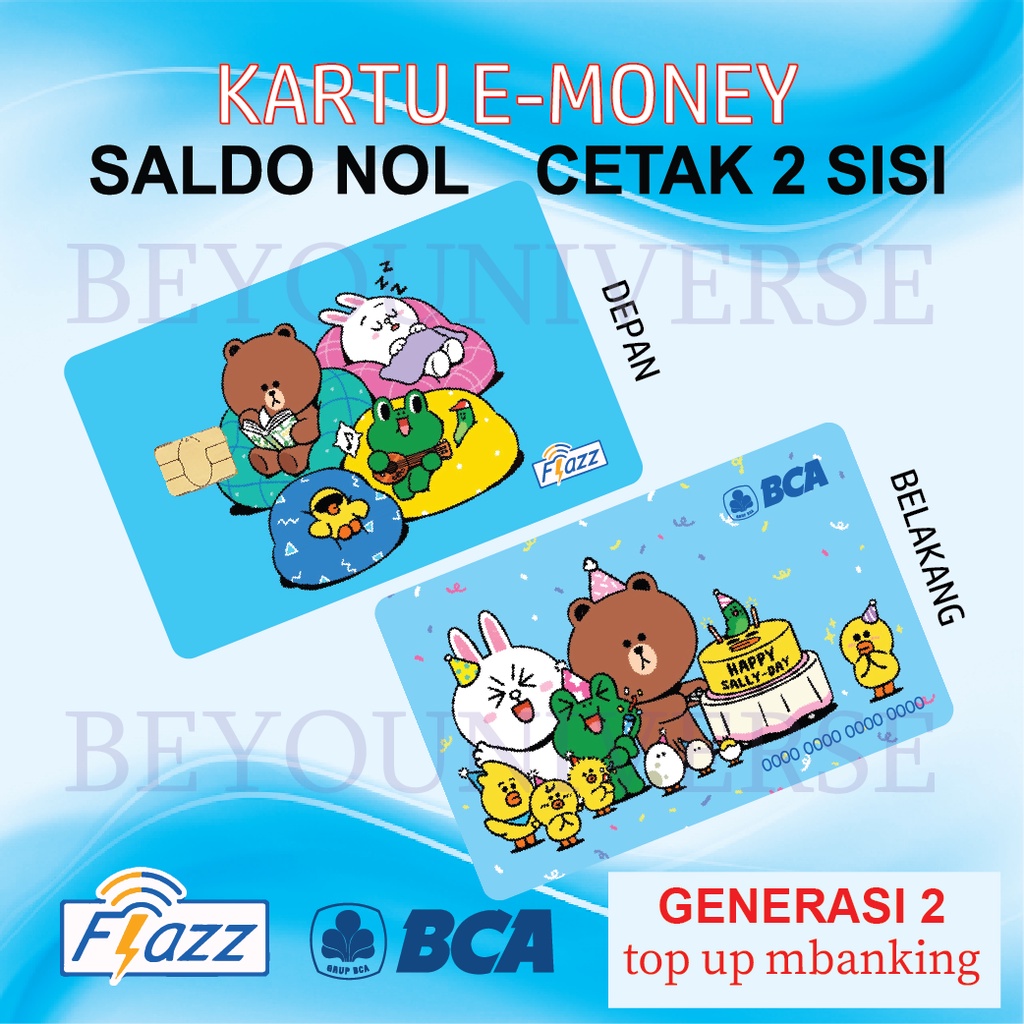 Jual KARTU E-money Cony Brown Sally FLAZZ gen 2 / MANDIRI Emoney Etoll ...