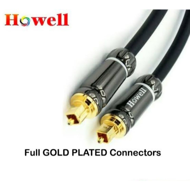 Jual kabel optic audio howell 2m cable toslink gold plated connector ...