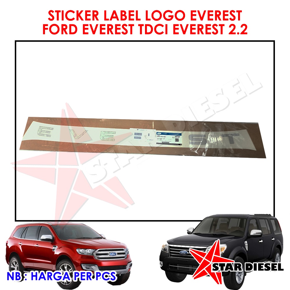 Jual STIKER TULISAN EVEREST MOBIL FORD EVEREST TDCI STICKER EVEREST 2.2 ...