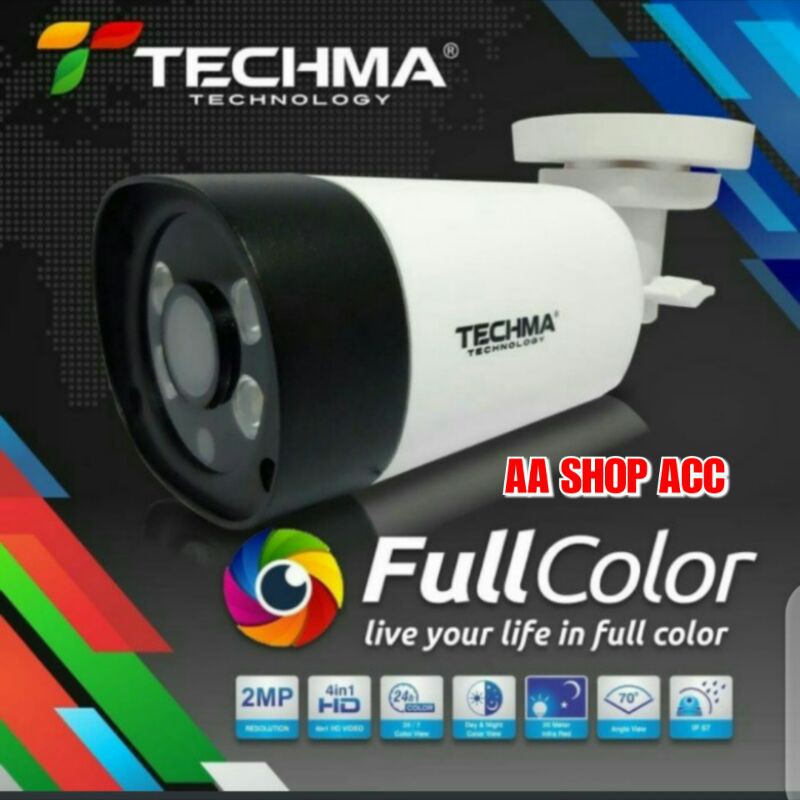 Jual CCTV OUTDOOR TECHMA COLORVU FULL HD 2MP HIBRID 4 IN 1 | Shopee ...