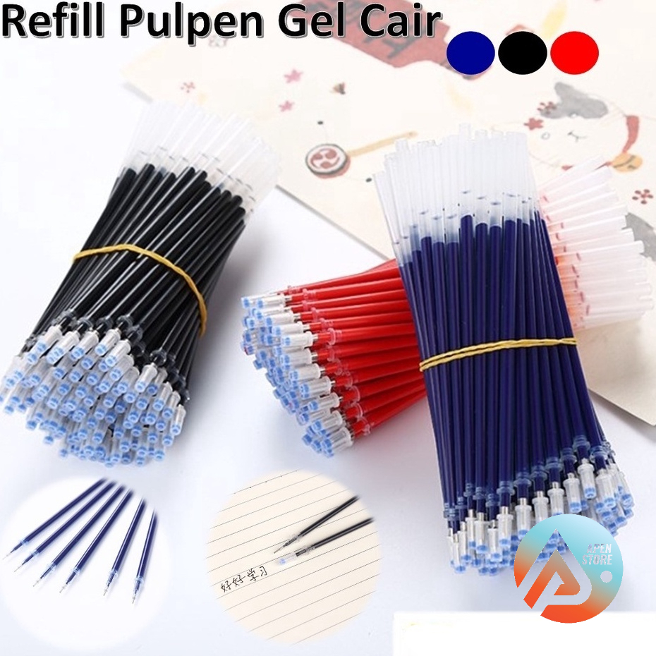 Jual APEN Refill Tinta Pulpen Gel Pena Cair Isi Ulang 0.5mm Warna Hitam ...