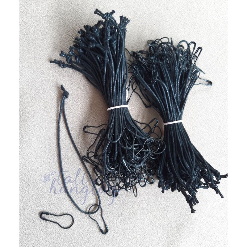 Jual Tali hangtag kulit + peniti bohlam hitam (50 pcs/ 100 pcs ...