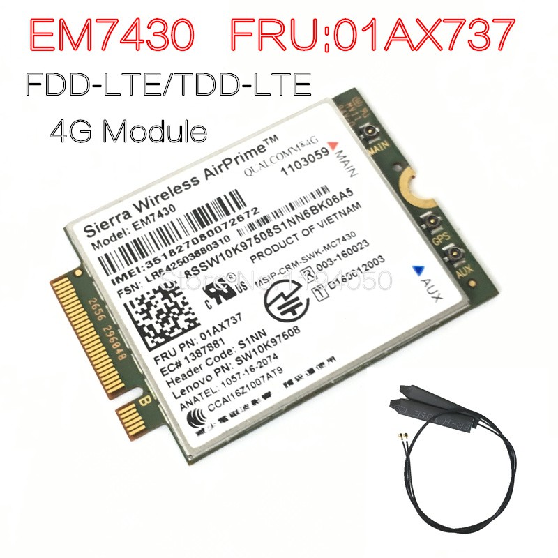 Jual IMPORT Sierra EM7430 FDD/TDD-LTE 4G Module for Thinkpad X270 X1 ...