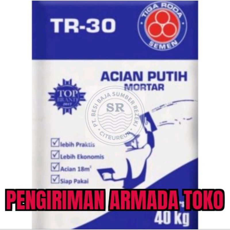 Jual semen acian putih tiga roda TR-30(40kg) | Shopee Indonesia