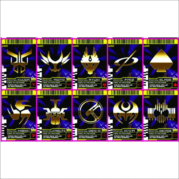 Jual 10 Custom Card Final Attack Ride Heisei 1 DX Kamen Rider Decade ...