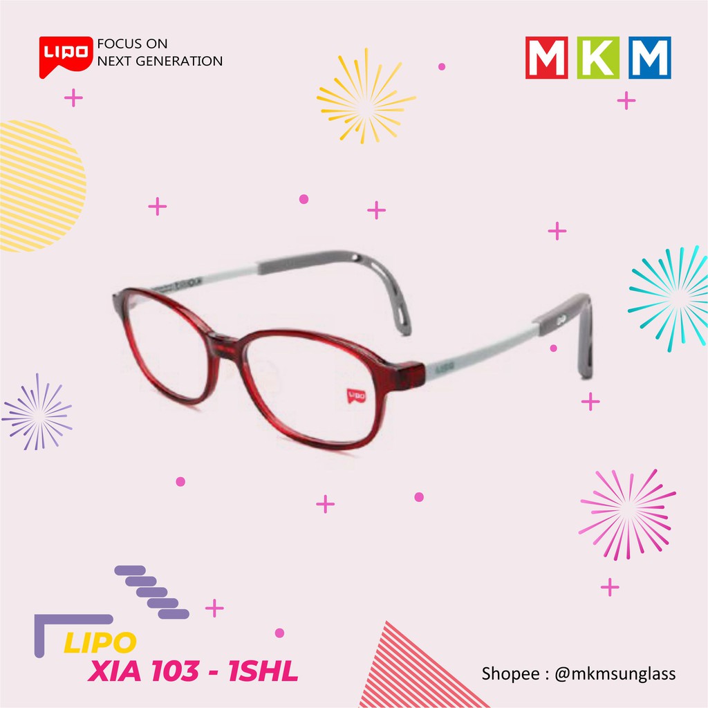 Jual FRAME KACAMATA LIPO XIA103 - 1SHL ( BURGUNDY RED ) | Shopee Indonesia