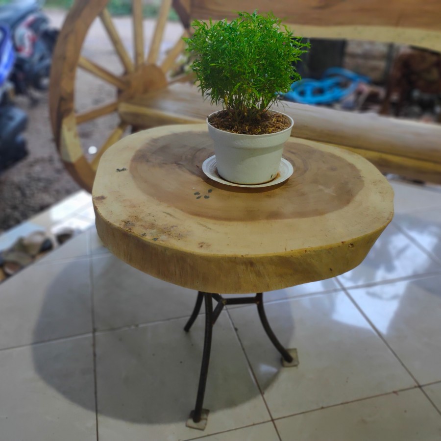Jual Meja Bulat Industrial Kayu Suar | Shopee Indonesia