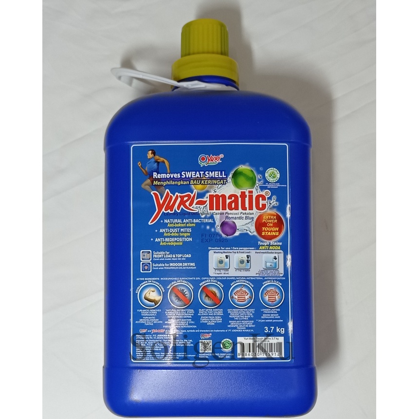 Jual Yuri Matic Detergent 3.7liter (Tough on Stains) Romantic Blue ...