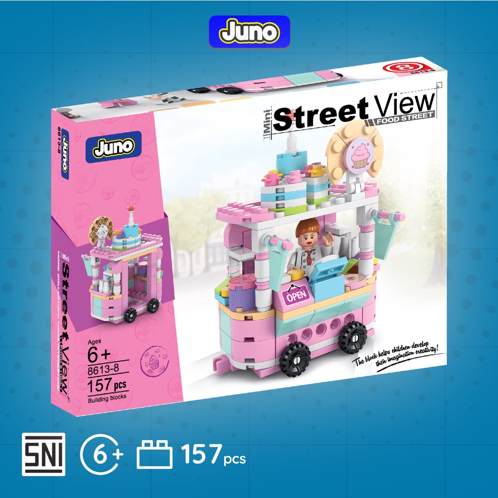 Jual Juno Mainan Bricks Mini Ice Cream Street Food View Series Seri 8613-3 Balok Block Toys ...