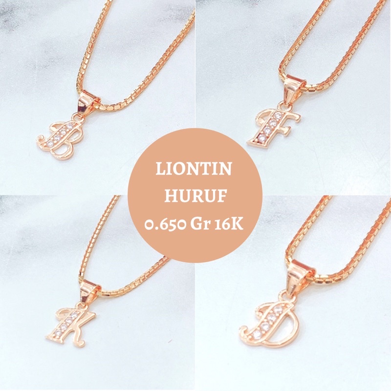 Jual LIONTIN HURUF INISIAL EMAS 16K KADAR 700 / Liontin emas inisial ...