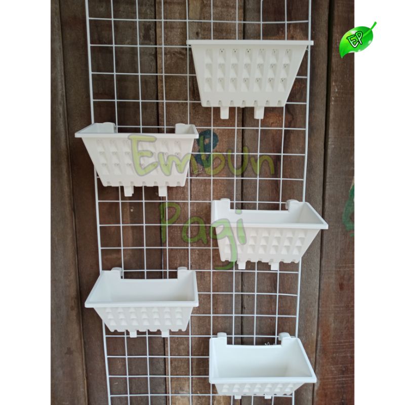 Jual Pot bunga tempel dinding argo 01 putih , coklat , hitam | Shopee ...