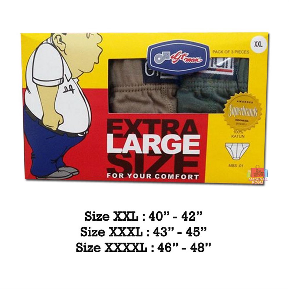 Jual BIG SIZE CELANA DALAM PRIA GTMan MBS JUMBO | CD GTMAN. Size 2XL ...