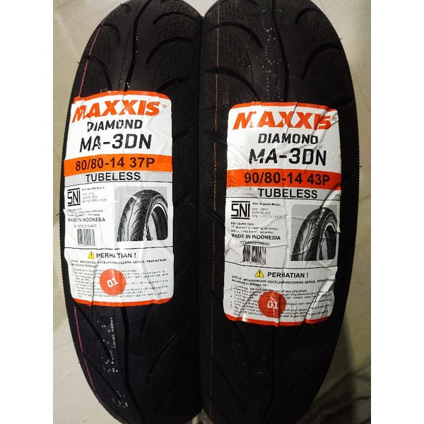 Jual Ban tubeless maxxis diamond ukuran 80/80-14 + 90/80-14 free pentil ...