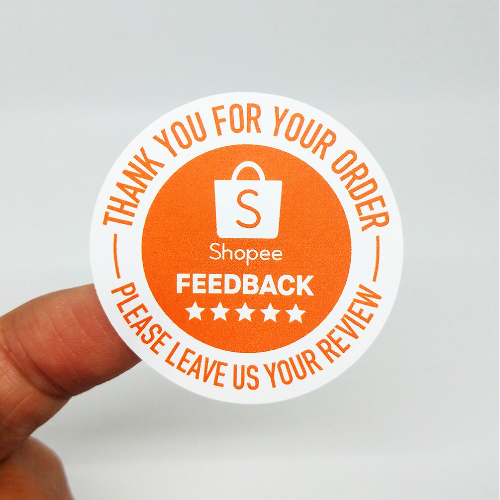 Jual Sticker Label Thank You Shopee Google Review Feedback Segel Tag ...