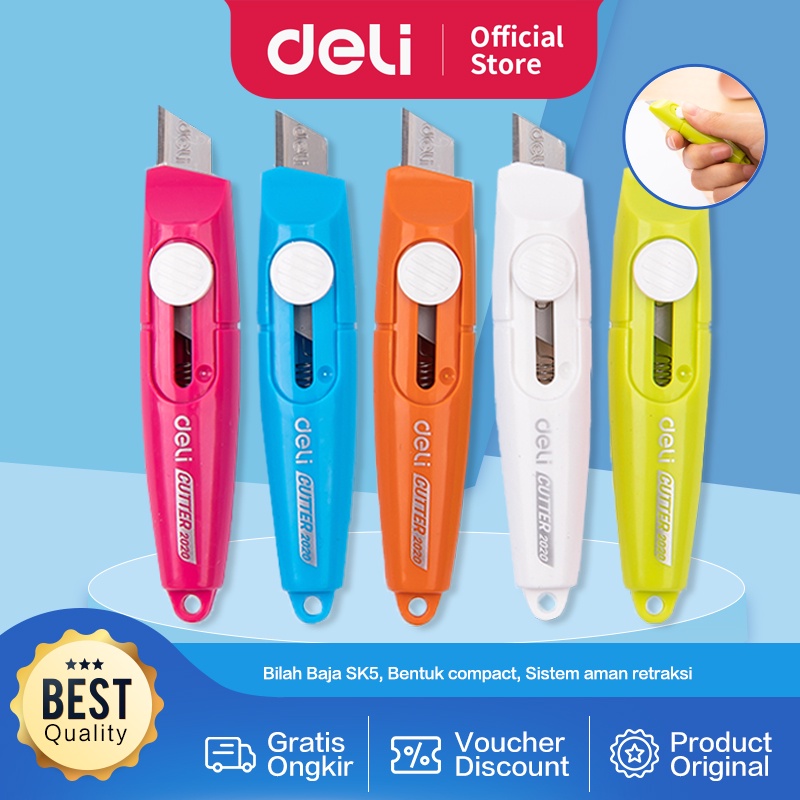 Jual Deli Cutter Compact dengan Bilah Baja SK5 Keras Agar Mudah ...
