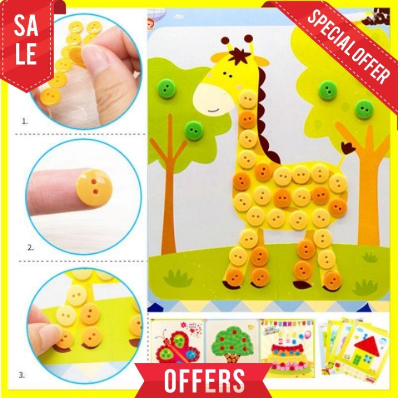 Jual Painting Button Match Puzzle Kancing Mainan Edukasi Puzzle Tempel ...