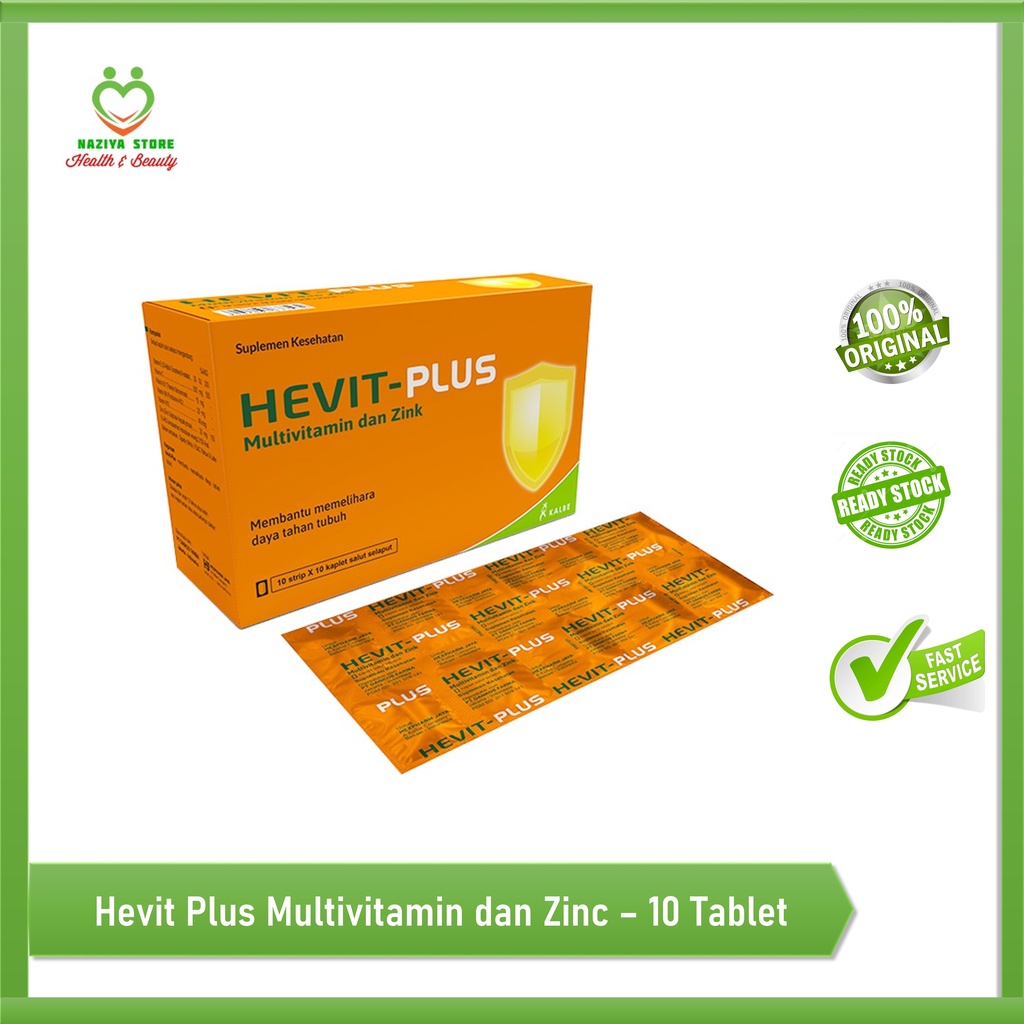Jual HEVIT PLUS MULTIVITAMIN PLUS ZINC (HARGA PERSTRIP) 10 TABLET ...