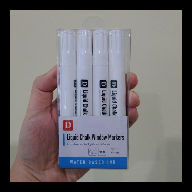 Jual UPDATE DAISO LIQUID CHALK WINDOW MARKERS 4 PCS SPIDOL PUTIH UTK ...