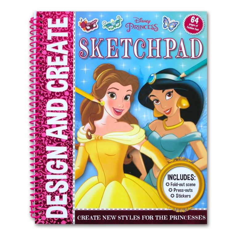 Jual Buku aktivitas anak - Disney Princess Design and Create SKETCHPAD ...