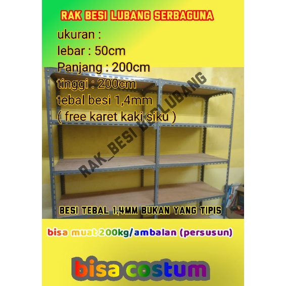 Jual rak besi siku lubang susun 5 jumbo beban max 1ton | Shopee Indonesia